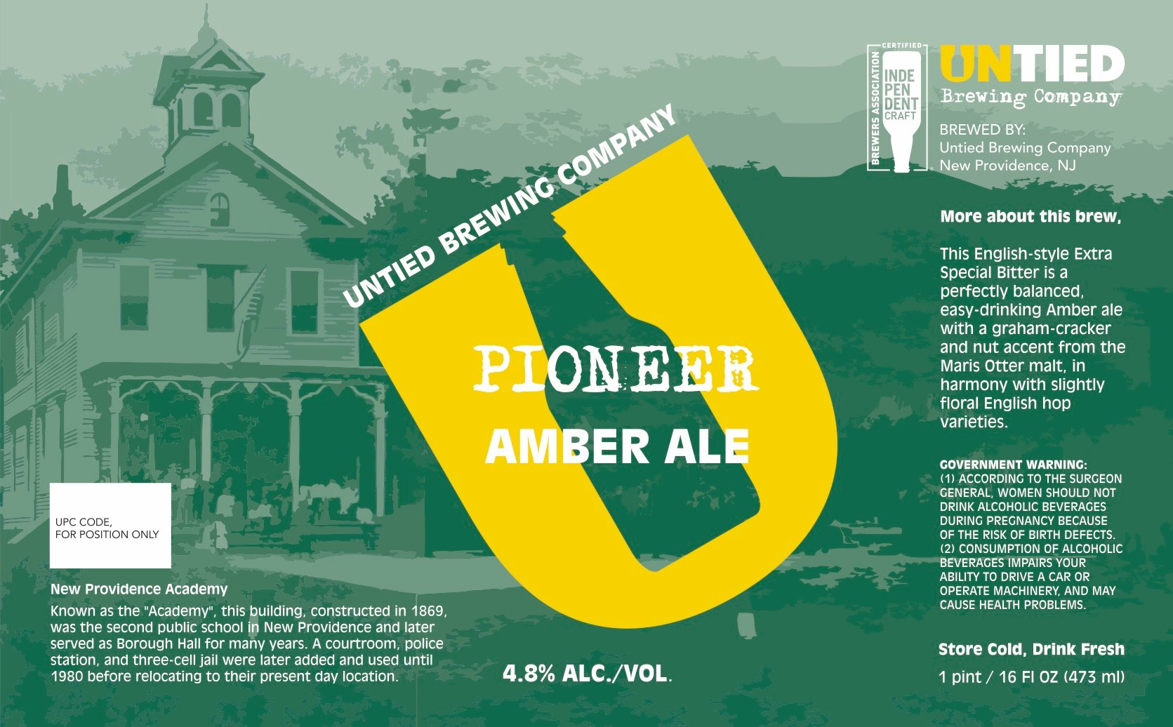 Untied Brewery Reveals Pioneer Ale Label | New Providence Historical ...